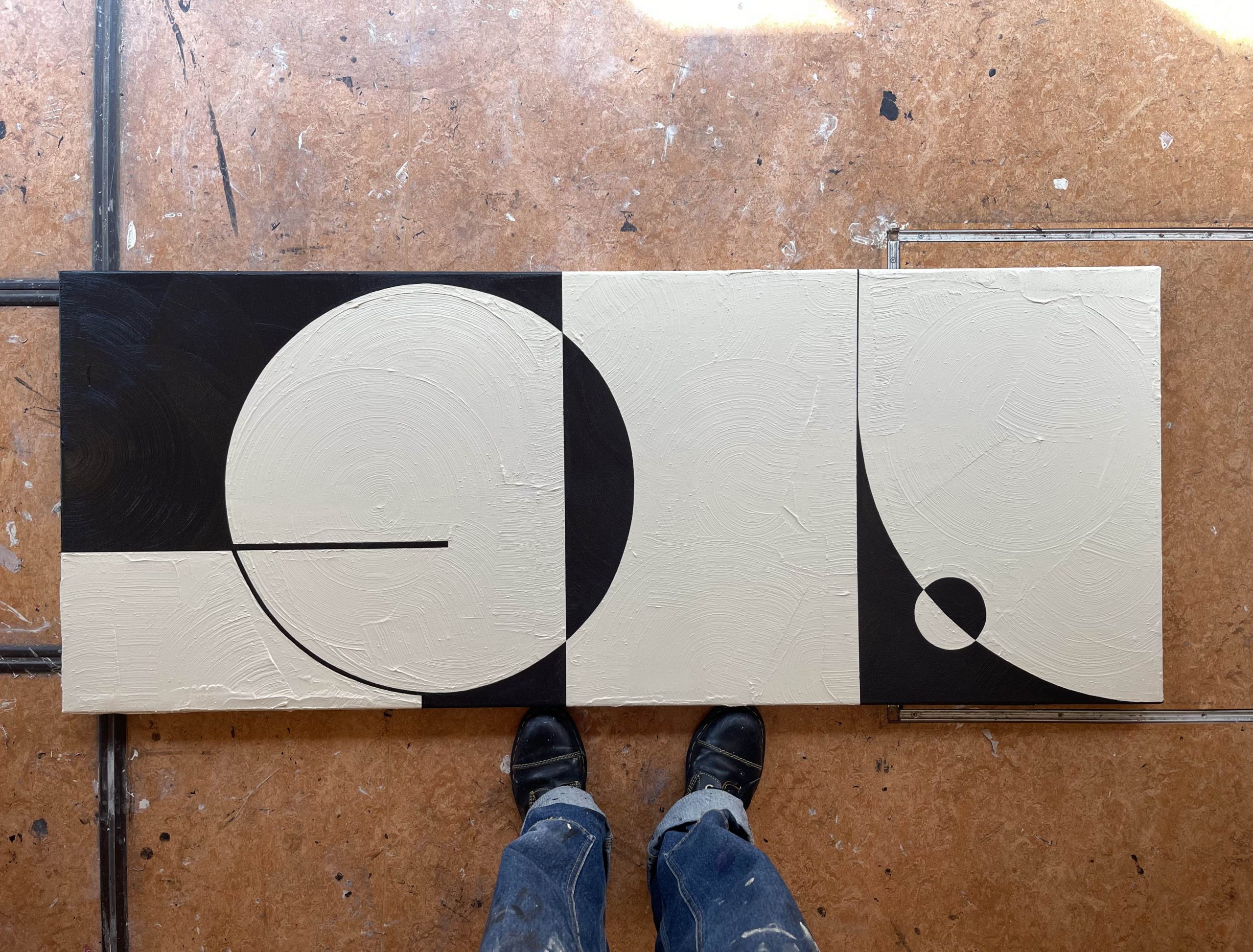 Geometric Small Cream Painting - Tabitha Millett